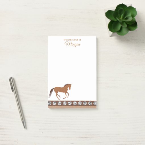 A Rustic Horse Faux Leather From The Desk Of Pony Post-it Notes | Zazzle