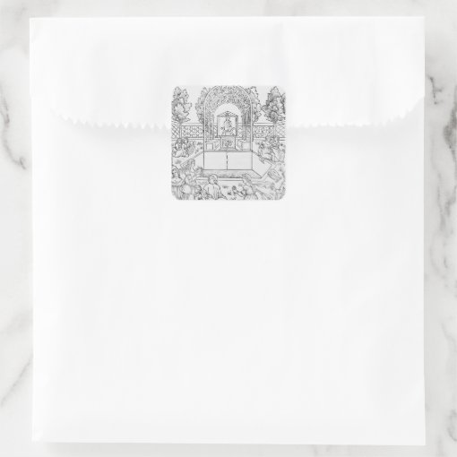 A Scene from the Decameron Square Sticker | Zazzle