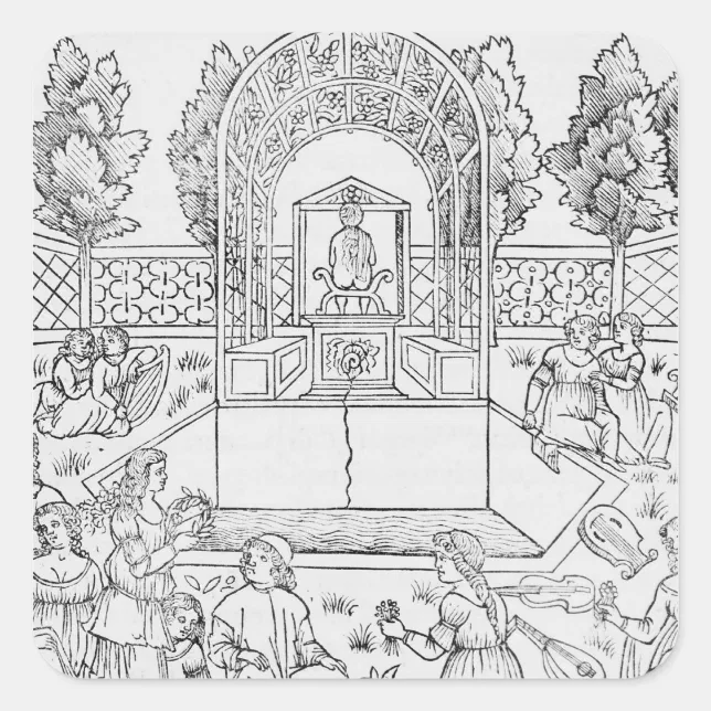 A Scene from the Decameron Square Sticker | Zazzle