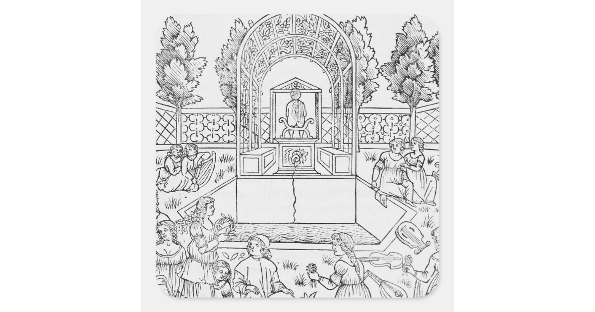 A Scene from the Decameron Square Sticker | Zazzle