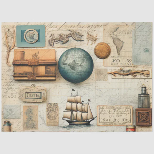 A Scrappy Nautical Series Design 9 Tissue Paper | Zazzle