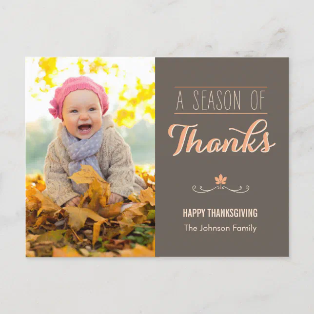 A Season of Thanks Thanksgiving Photo Card | Zazzle