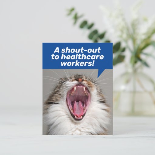 A Shout-Out To Healthcare Workers Appreciation Postcard | Zazzle