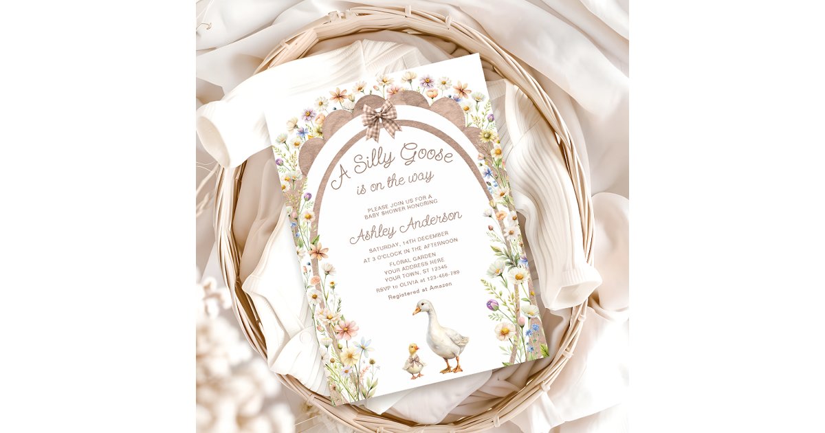 A Silly Goose Whimsical Baby Shower Invitation | Zazzle