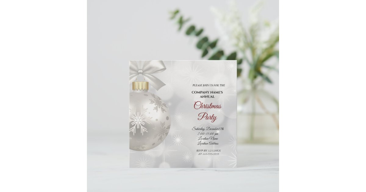 A Simple Elegant Christmas party invitation | Zazzle