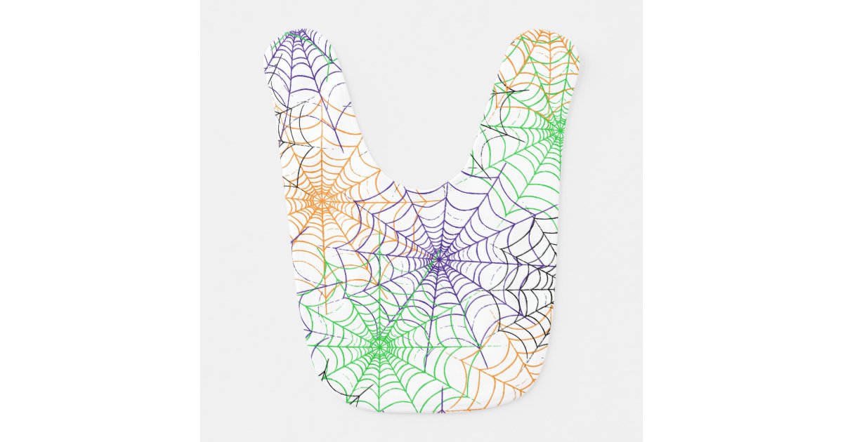 A Simple Halloween Spider's Web Pattern Baby Bib | Zazzle
