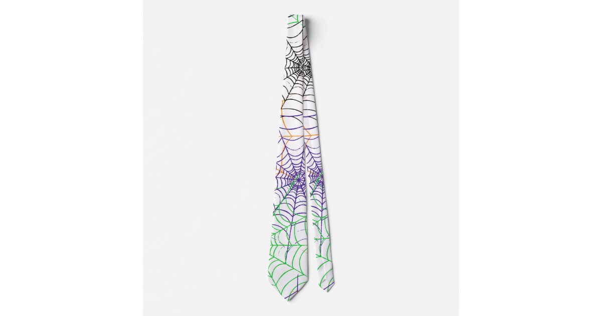 A Simple Halloween Spider's Web Pattern Neck Tie | Zazzle
