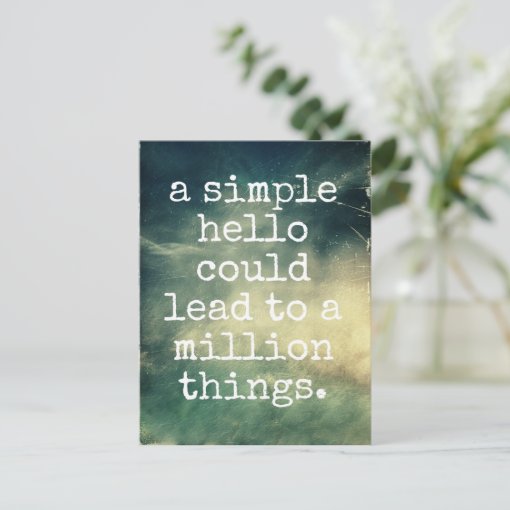 A Simple Hello - Inspirational Postcard | Zazzle