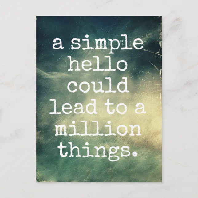A Simple Hello - Inspirational Postcard | Zazzle