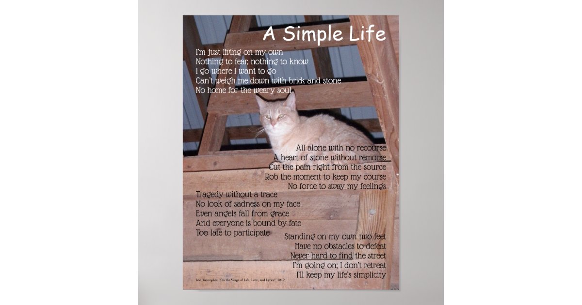 A Simple Life Poem Poster | Zazzle