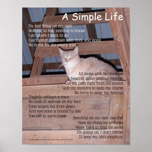 A Simple Life Poem Poster | Zazzle
