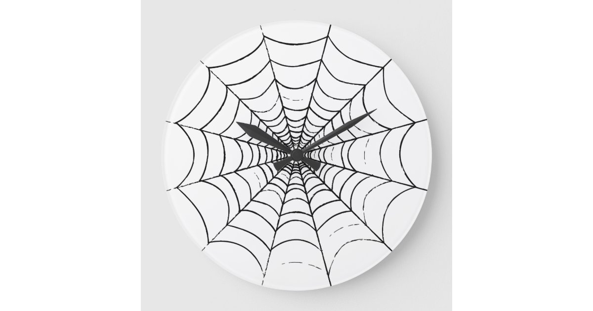 A Simple Spider's Web Large Clock | Zazzle