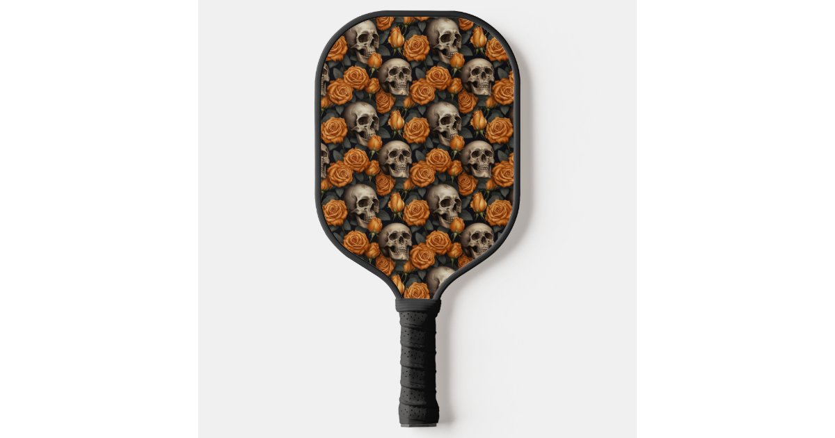 A Skull and Roses Series Design 11 Pickleball Paddle | Zazzle