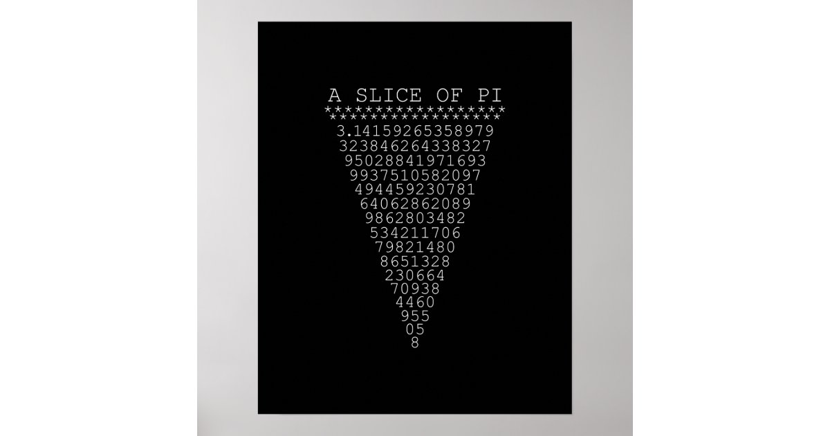 A Slice of Pi Digits Poster | Zazzle