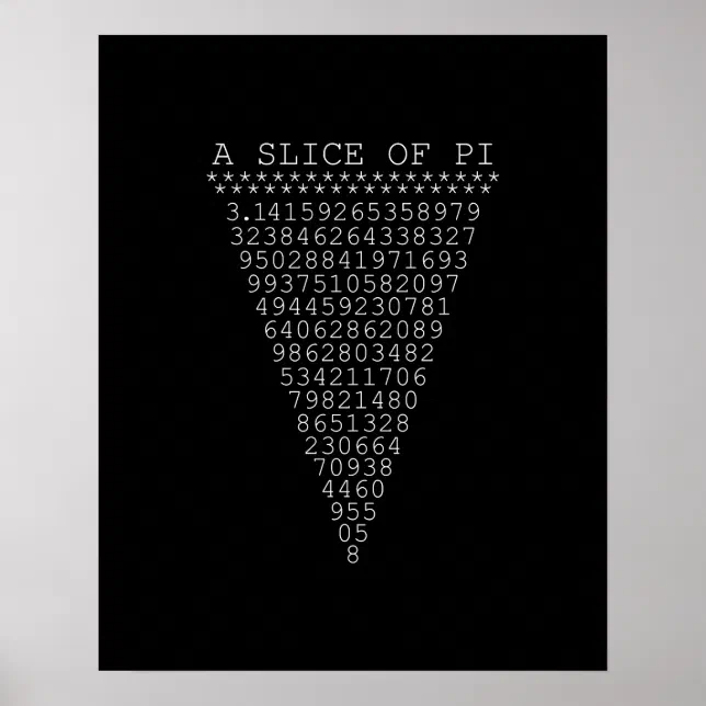A Slice of Pi Digits Poster | Zazzle