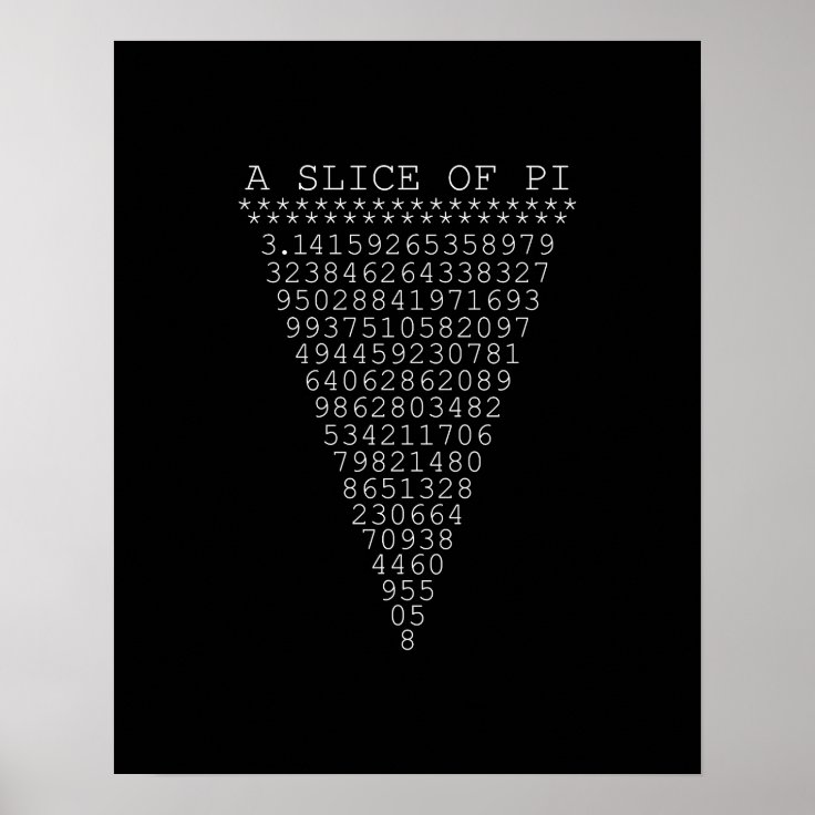 A Slice of Pi Digits Poster | Zazzle