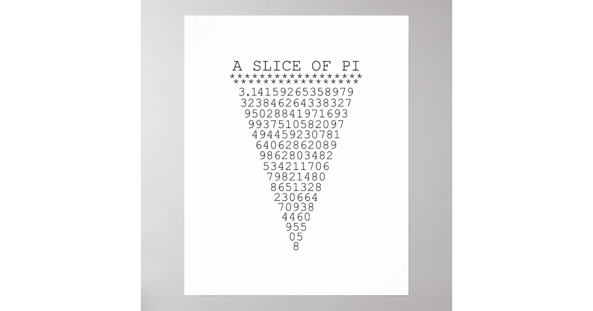 A Slice of Pi Numbers Poster | Zazzle