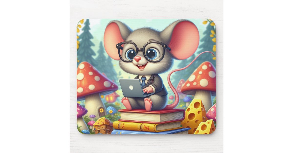 A smart little mouse on a mouse pad | Zazzle
