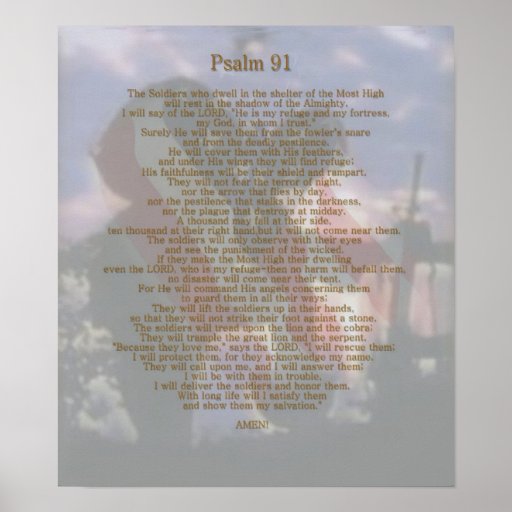 A Soldier's refuge Psalm 91 Poster | Zazzle