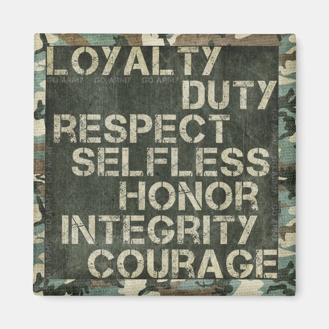 A soldier's values magnet | Zazzle