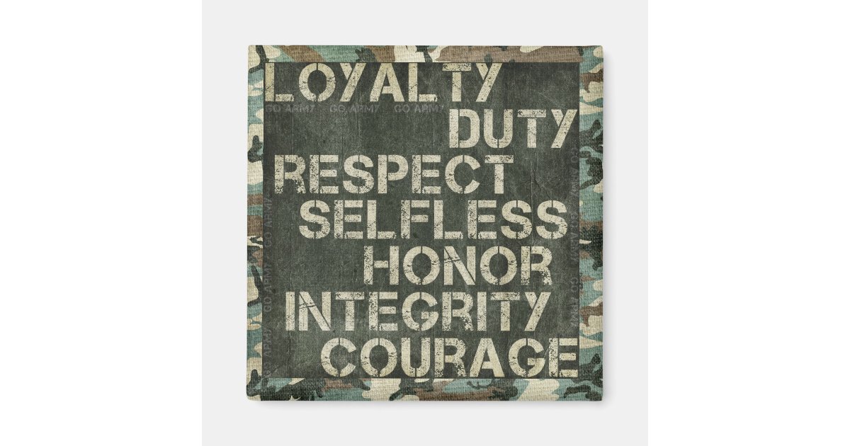 A soldier's values magnet | Zazzle