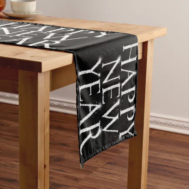 A Sparkling Happy New Year Short Table Runner | Zazzle