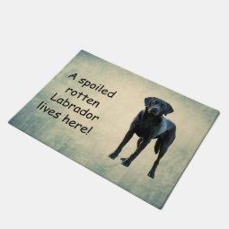 A Spoiled Rotten Labrador Lives Here Doormat | Zazzle
