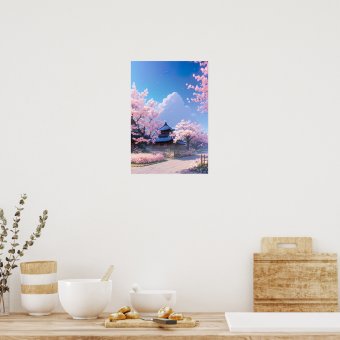 A Springtime Stroll, Cherry Blossoms Beauty Poster | Zazzle