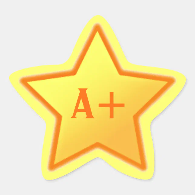 A+ Star Sticker | Zazzle
