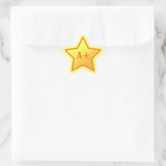 A+ Star Sticker | Zazzle