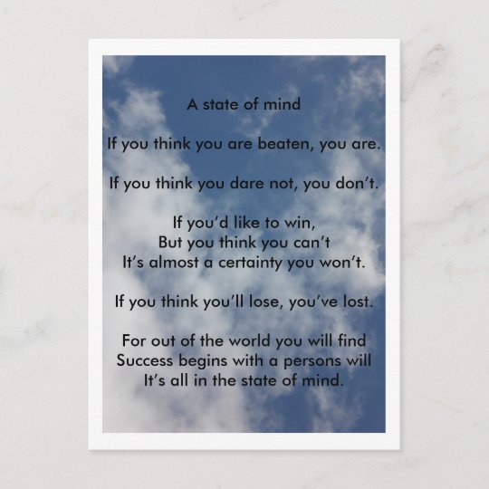 A State of Mind Postcard | Zazzle.com