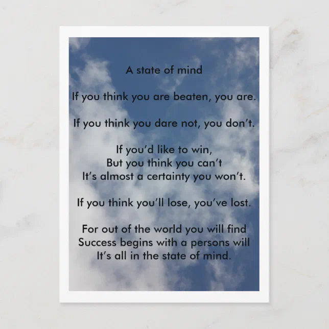 A State of Mind Postcard | Zazzle