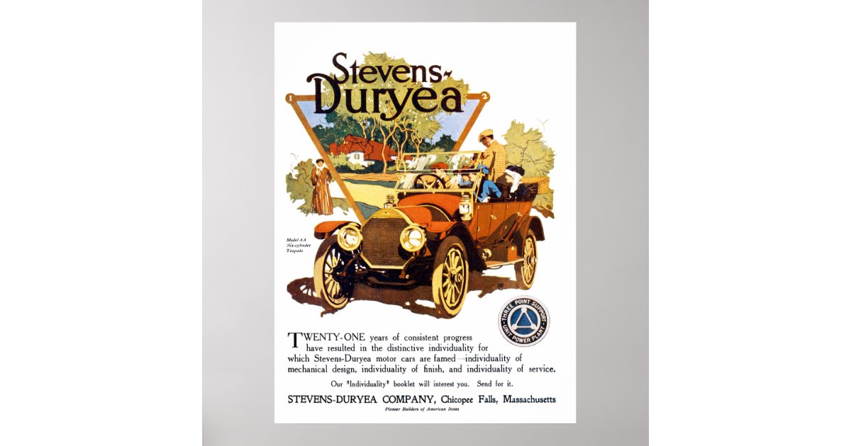 A Stevens Duryea Model AA Poster | Zazzle