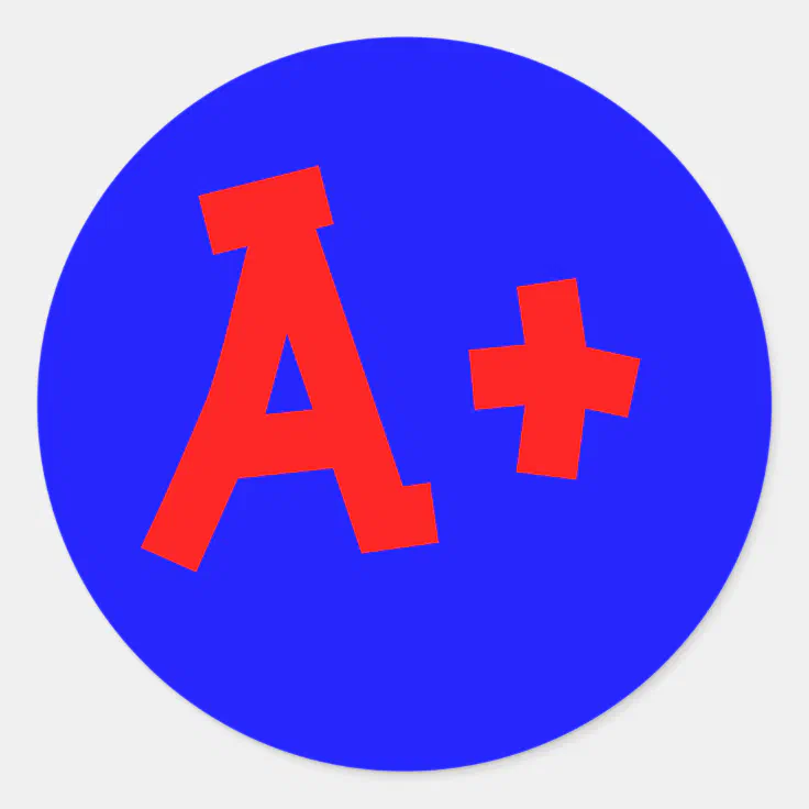 A+ sticker | Zazzle