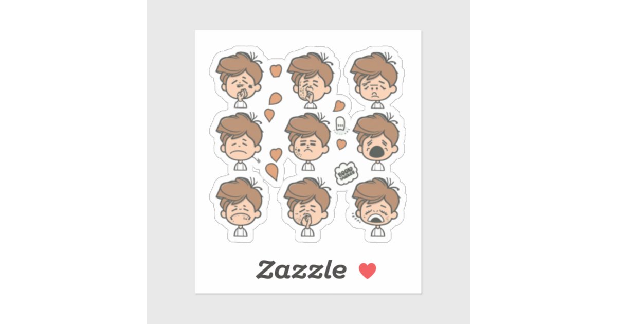 A sticker for a group of anime characters crying | Zazzle