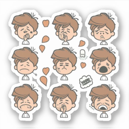 A sticker for a group of anime characters crying | Zazzle