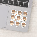A sticker for a group of anime characters crying | Zazzle