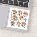 A sticker for a group of anime characters laughing | Zazzle