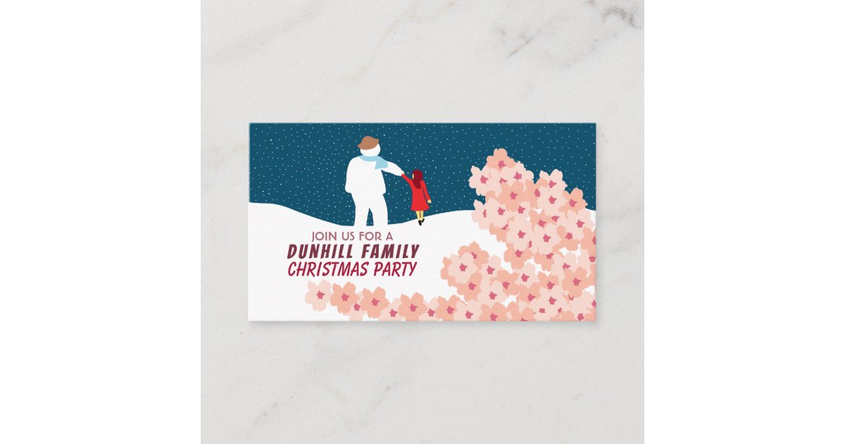 A stroll with Snowman, Christmas Party Ticket Enclosure Card | Zazzle