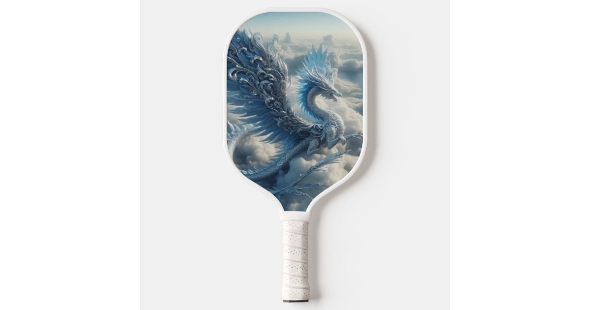 A Stunning Dragon Surrounded by Clouds Pickleball Paddle | Zazzle