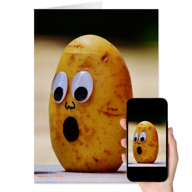 A surprised potato blank card | Zazzle