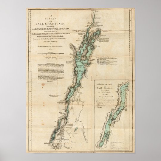 A Survey of Lake Champlain Poster | Zazzle.com