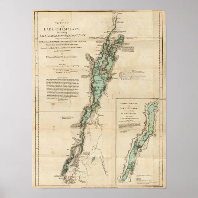 A Survey of Lake Champlain Poster | Zazzle