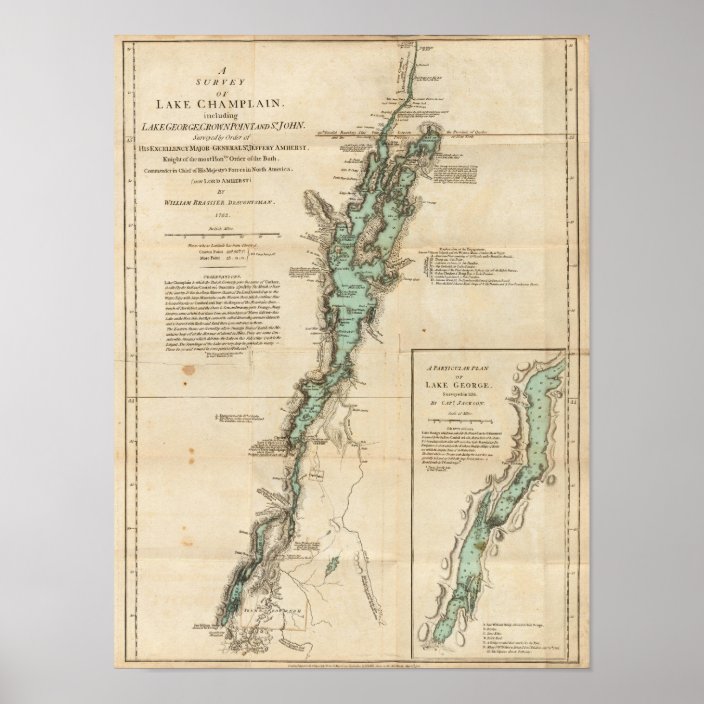 A Survey of Lake Champlain Poster | Zazzle.com