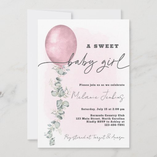A Sweet Baby Girl Baby Shower Invitation | Zazzle