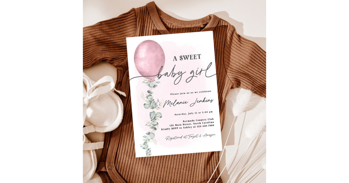 A Sweet Baby Girl Baby Shower Invitation | Zazzle