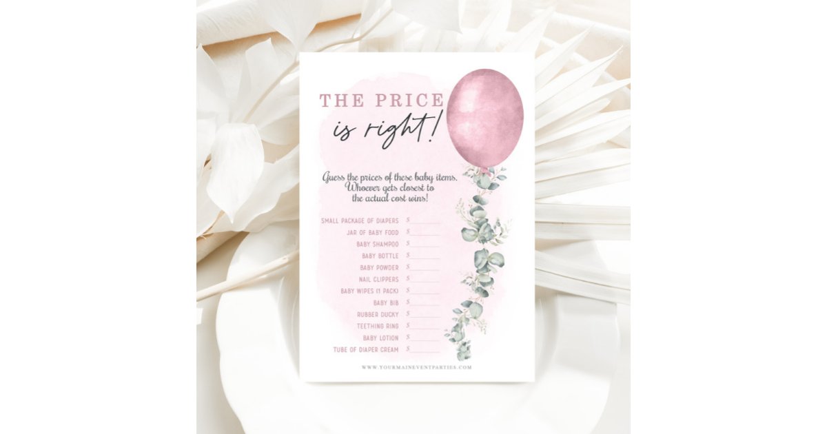 A Sweet Baby Girl Baby Shower Price Is Right Invitation | Zazzle