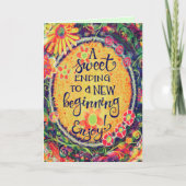 A Sweet Ending to a New Beginning Fun Floral Card | Zazzle