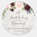 A Sweet Ending to A new beginning Wedding Classic Round Sticker | Zazzle