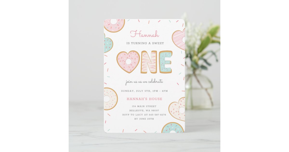 A sweet one Birthday party invitation pink | Zazzle
